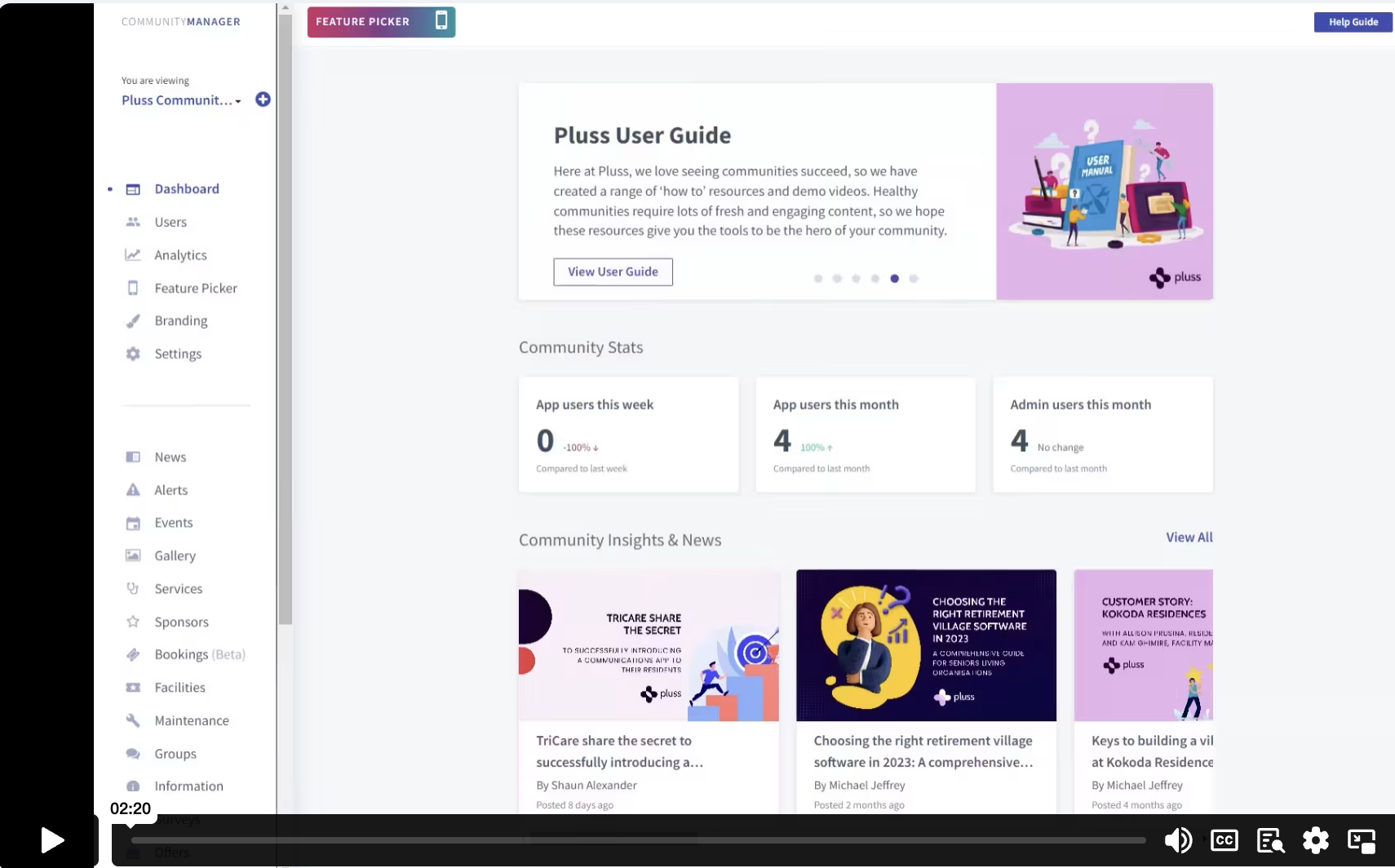 Pluss Communities Demo Video